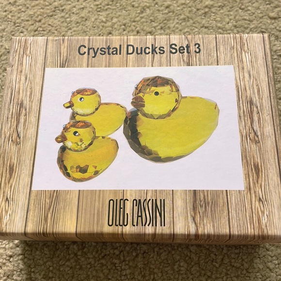 Oleg Cassini | Accents | Oleg Cassini Yellow Crystal Ducks Set Of 3 New ...